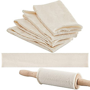 Set of 4 Rolling Pin Covers Cotton Rolling Pin Holder White Rolling Pin Sock Sleeve for Baking