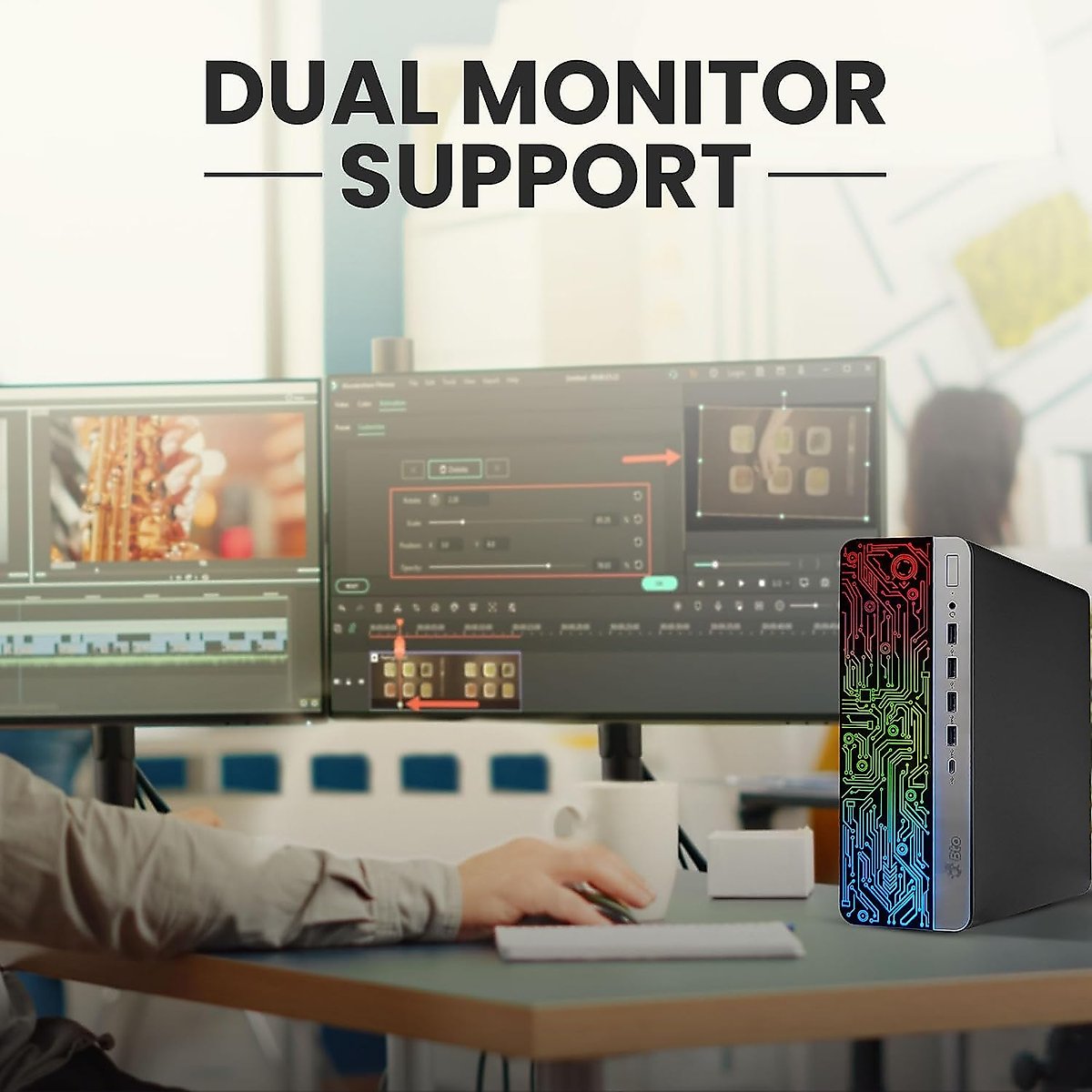 HP ProDesk Desktop RGB Computer PC Intel i5-6th Gen. Quad-Core Processor 8GB DDR4 Ram 512GB SSD, 22 Inch Monitor, Gaming Keyboard and Mouse, Speakers, Built-in WiFi, Win 10 Pro (Renewed)