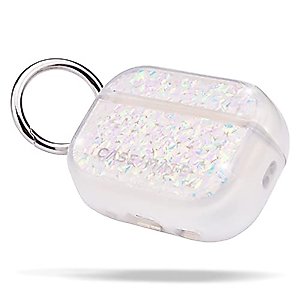 Case-Mate Apple AirPods Pro 2 Case Cover with Keychain (Silver) - Twinkle Stardust [Wireless Charging Compatible] [Front LED Visible] Cute Case for AirPods Pro 2 with Anti-Scratch, Shockproof Material