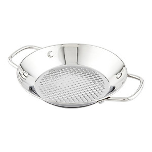 Restaurantware 8 Inch Spanish Paella Pan 1 Induction Ready Paella Pan - Heavy-Duty Riveted Handles Silver Stainless Steel Spanish Pan Dishwasher-Safe Paella Cookware For Homes or Restaurants