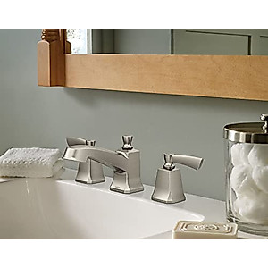 Moen 84926SRN Conway Two-Handle Widespread Bathroom Sink Faucet with Valve Included, Spot Resist Brushed Nickel