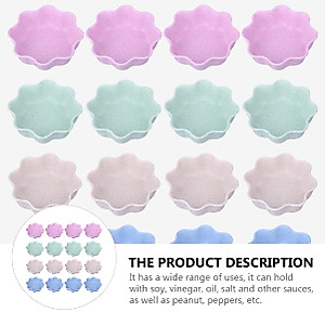 Hemoton 16pcs Nuts Bbq Cream Dishes Wheat Mini Server Side Kitchen Food Ramekin Seasoning Flower Serving Restaurant Dessert Straw Sauce Soy Colors Dry Mixed Color Appetizer Bowl Stalk for