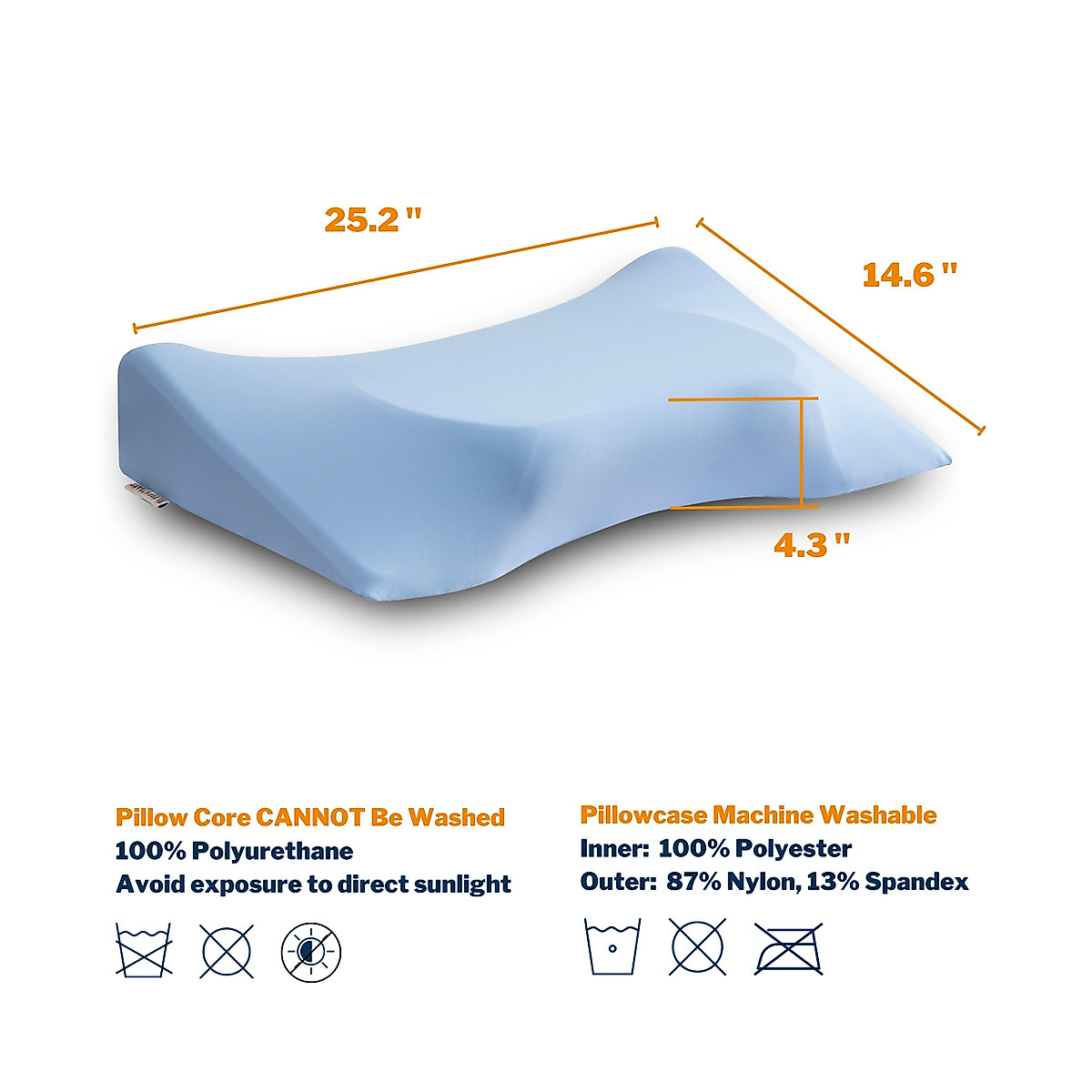 SLEEPY TOAST Neck Pillow for Sleeping fits Shoulder Perfectly, Side Sleeper Pillow with Armrest Area, Memory Foam Pillows for Neck and Shoulder Pain Relief, Cooling Pillow Cases (Blue)