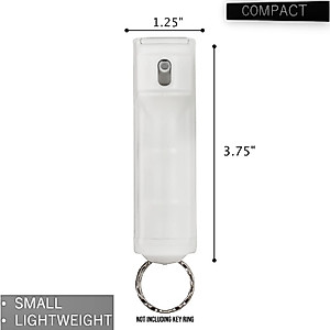 Police Magnum Keychain Pepper Spray Flip Top Safety- Maximum Heat Strength OC with Dye- Self Defense- Made in The USA- 1 Pack White FT