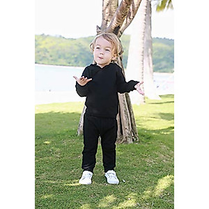 Hipealy Toddler Infant Baby Boy Clothes Hoodie Sweatshirt Pants Boys Gift Solid Color Fall Winter Outfits Set 0-6 Months