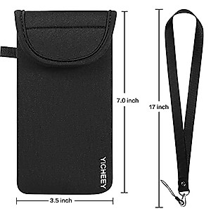 Universal Cell Phone Pouch Neoprene Phone Sleeve with Belt Clip Loop & Neck Lanyard Strap Compatible for iPhone 14 Pro Max Galaxy S23 S22 Ultra S23+ S20 FE A53 A13 A03s A52 A32 Oneplus 11 Pixel 7 Pro