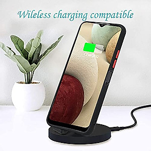 KANGHAR Designed for Samsung Galaxy A12 Black Butterfly Case for Women Girls with Screen Protector Protective Translucent Matte Soft TPU Bumper Pattern Design Hard PC Back