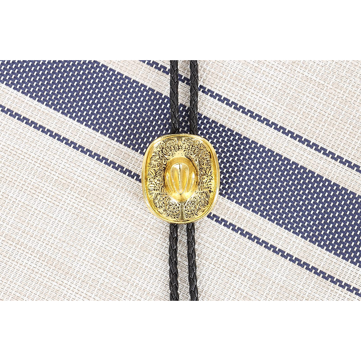 Bolo Ties for Men Western - 3D Cowboy Hat Bolo Tie Design with Vintage Cowboy Boots Bolo Tie Western Bolotie Cowboy Bola Tie (Gold Cowboy Hat Tie)