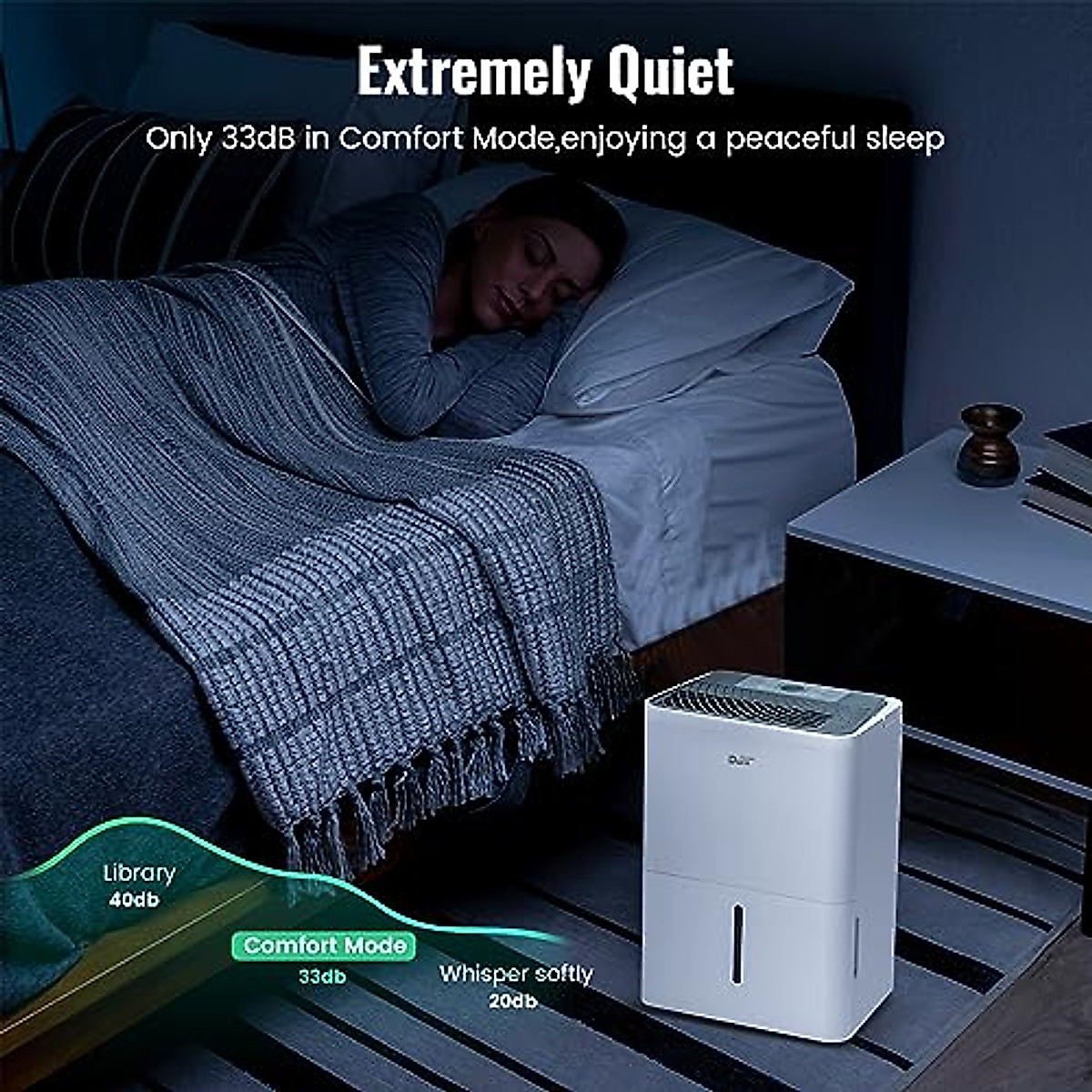 DuraComfort Dehumidifier For Home With hose,1000 Sq Ft Dehumidifiers for Bedroom Bathroom Basement Closet Kitchen RV Humidity Removal Air Dehumidifier,white
