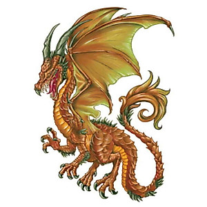 Fantasy Dragons Temporary Tattoos, Set of 10 Colorful Dragon Tattoos