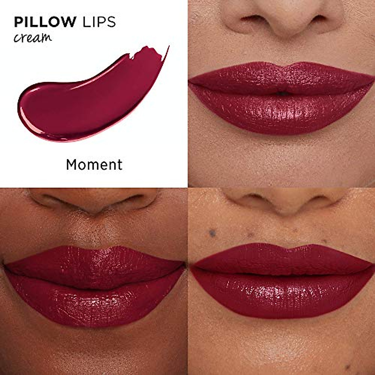 it COSMETICS Pillow Lips Lipstick, Moment - Red Wine With A Cream Finish - High-Pigment Color & Lip-Plumping Effect - With Collagen, Beeswax & Shea Butter - 0.13 Oz