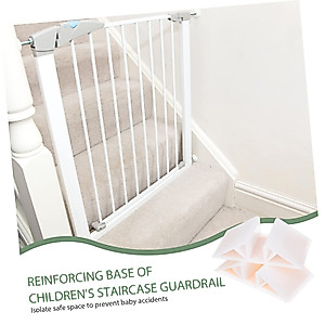 Hohopeti 4pcs Kitten Playpen Triangular Groove Door Ways Stairs Accessories Configurable Support Feet Cat Playpen Door Stopper Dog Gate Support Pet Fence Plastic Child White Base