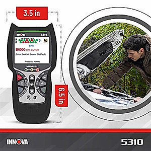 INNOVA 5310 - OBD2 Scanner Diagnostic Tool - Read/Erase ABS/SRS Codes, Reset Oil Light, Live Data, Battery/Alternator Test