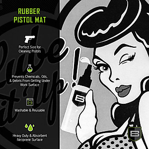 Breakthrough Clean Neoprene Rubber Gun Cleaning Mat with Polyester Top- Pistol/Handgun - Gun Accessories for Men and Women