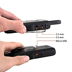 Retevis RT18 Rechargeable Walkie Talkies,Portable FRS Two-Way Radios,Dual PTT,Metal Clip,Small Mini Walkie-Talkie for Seniors Skiing Family Camping Elderly Easter Basket Stuffers for Kids(2 Pack)