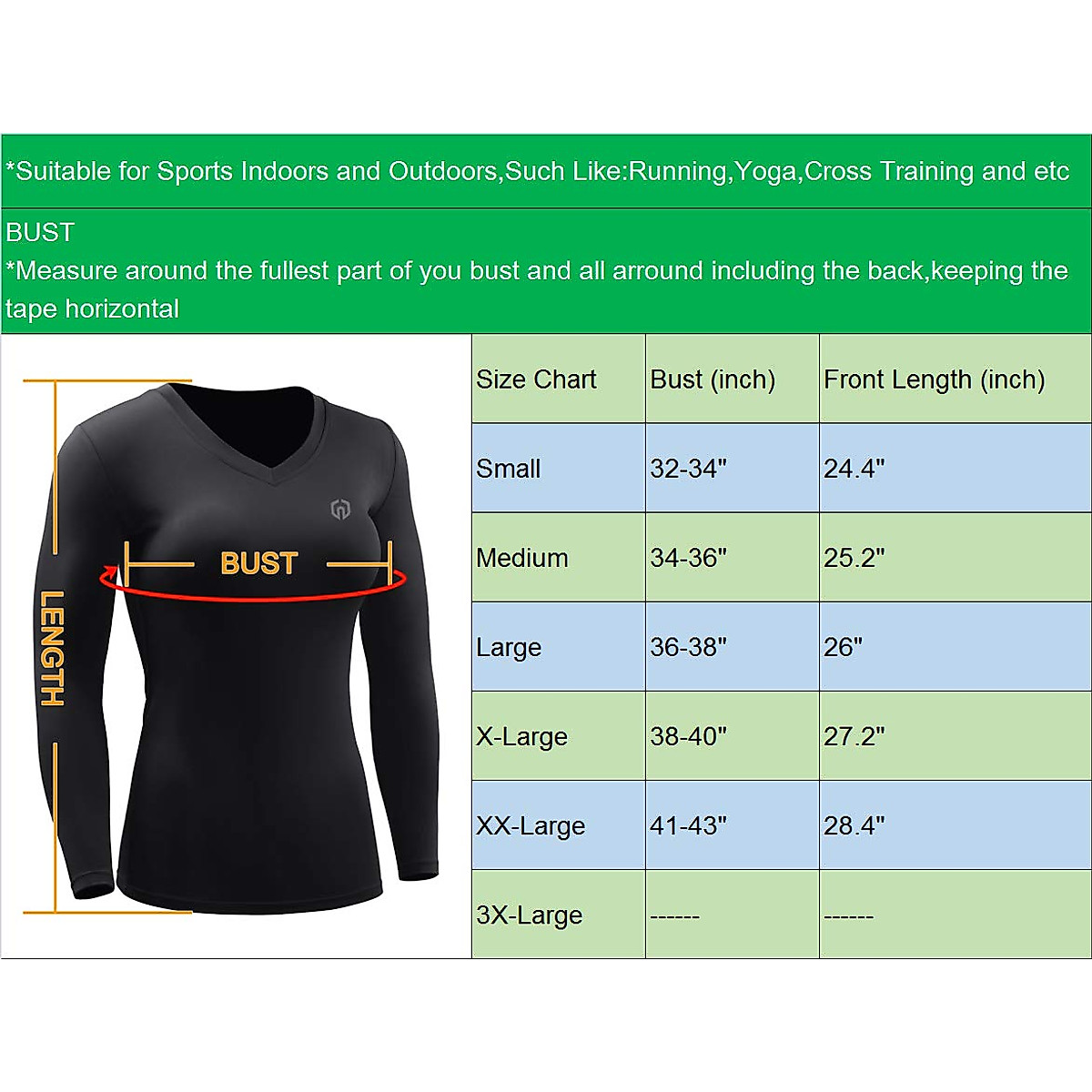 NELEUS Women's 3 Pack Compression Shirts Long Sleeve Yoga Athletic Running Shirts,V-Neck,Black/Grey/Navy Blue,L