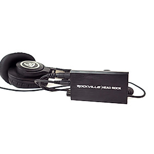 Rockville HeadRock Battery Powered Rechargeable Personal Headphone Amplifier Amp, Black