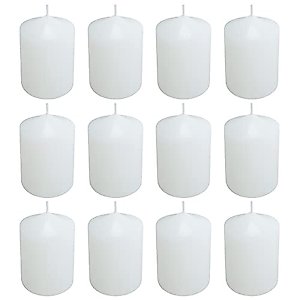 2x3 Inch White Pillar Candles, 12 Packs Unscented Dripless Cylinder Candles for Home, Wedding, Party, Dinner Table, 22 Hour Burn