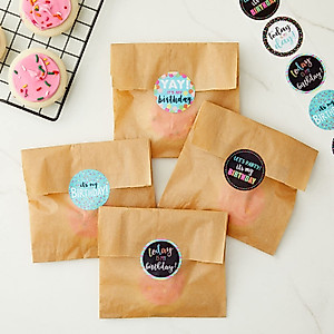 BLUE PANDA 504 Piece Round Happy Birthday Stickers for Students, Happy Birthday to Me, Today is My Day Stickers, Kids Party Favors, Teachers, 6 Assorted Designs (2 Inches)