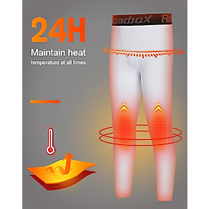 Roadbox 2 Pack Boys Thermal Pants - Youth Fleece Lined Base Layer Tights Kids Athletic Sports Leggings for Basketball Football