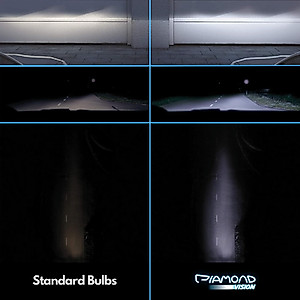 Diamond Vision 2x H11 12V 60/55W | Xenon Look | Halogen car headlights | 8500k Super-Ultra-White | Extremely durable | Replacement bulbs for automotive | PGJ19-2