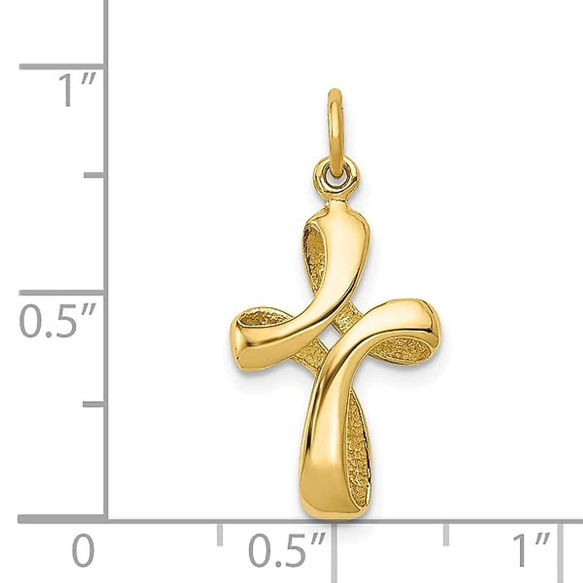 IceCarats 14K Yellow Gold Holy Cross Necklace Religious Pendant Jesus Christ Charm Only