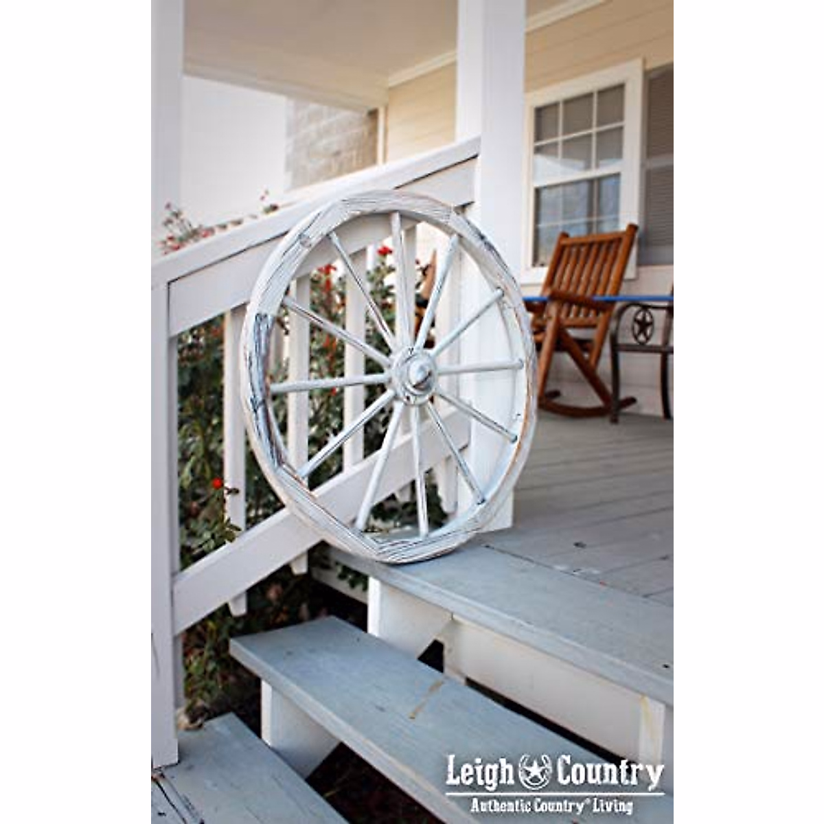 Leigh Country TX 93931 White Wash Wagon Wheel, 30 Inch