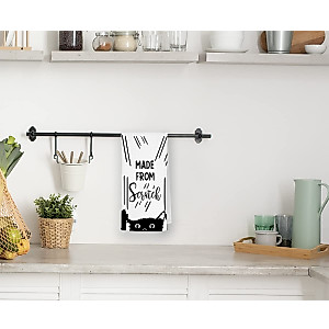 QODUNG Made from Scratch Funny Scratching Cat Soft Kitchen Towels Dishcloths 16x24 Inch,Black Cat Drying Cloth Hand Towels Tea Towels for Kitchen,Cat Lover Gifts