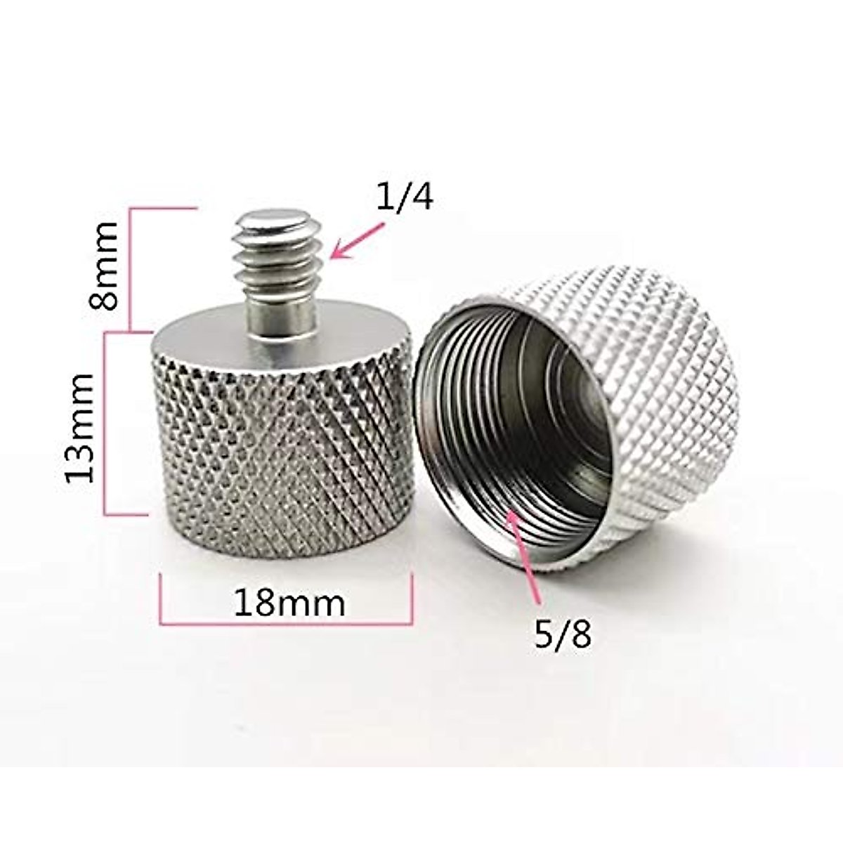 MxTong Mic Stand Adapter 5/8 to 3/8 and 5/8 to 1/4 Mic Thread Screw Adapter Combo Pack For Microphone Mounts and Stands 2 Pack