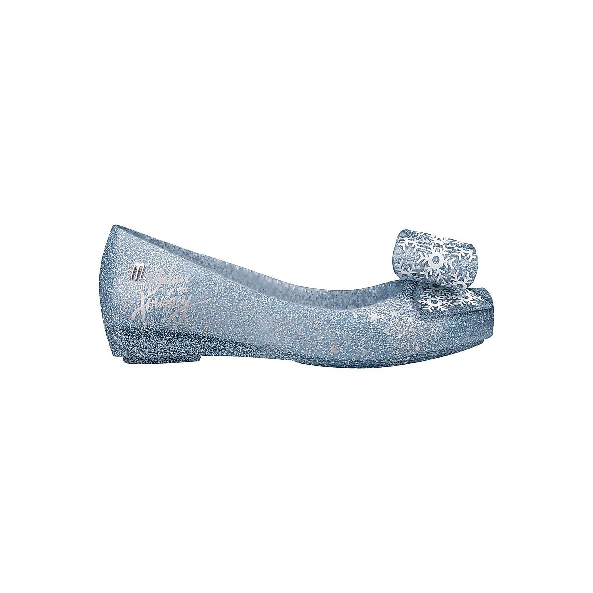 Melissa - Unisex-Child Ultragirl + Frozen Inf Flats, Size: 4 M US Big Kid, Color: Pearl Blue Glitter