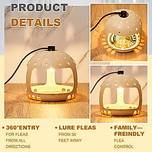 Qualirey 2 Pieces Flea Traps with 12 Sticky Disc 6 Bulbs 2 Electric Wires Flea Traps for Inside Your Home Safe Flea Light Trap for Indoor Safe to Pets