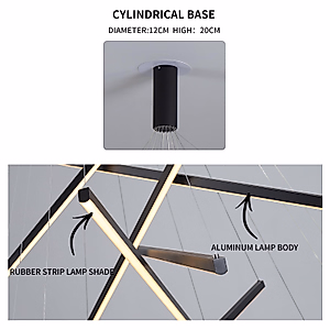 JAYMP Modern LED Chandeliers Dimmable Pendant Light Fixture for High Ceiling Living Room Dining Room Staircase Restaurant Sputnik Floating Sculptural Art Hanging Lamp