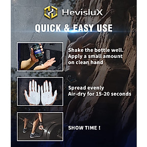 Hevislux Liquid Chalk. Improve Hand Grip for Gymnastic, Rock Climbing, Weightlifting. Quick-Drying Formula. Easy use, no Mess, Added Vitamin E. (250ml)