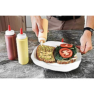 Pinnacle Mercantile 3 Pack Condiment Squeeze Bottles 8-ounce Red Cap Soft Squeeze for Icing, Ketchup, Frosting, Cookie Decorating, Sauces