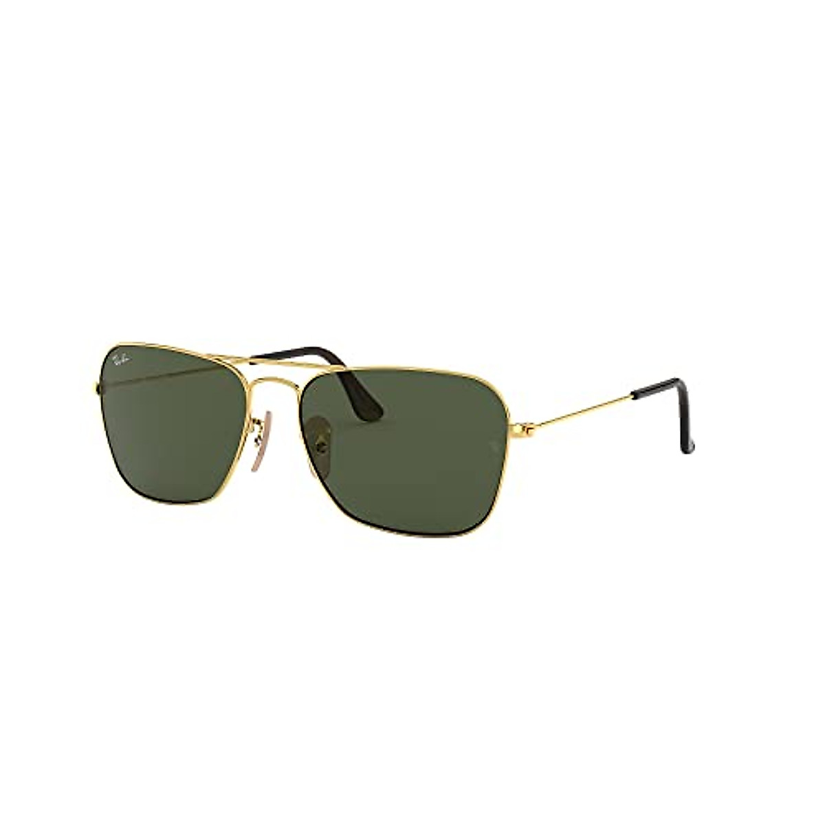 Ray-Ban RB3136 Caravan Square Sunglasses, Gold Havana/G-15 Green, 58 mm