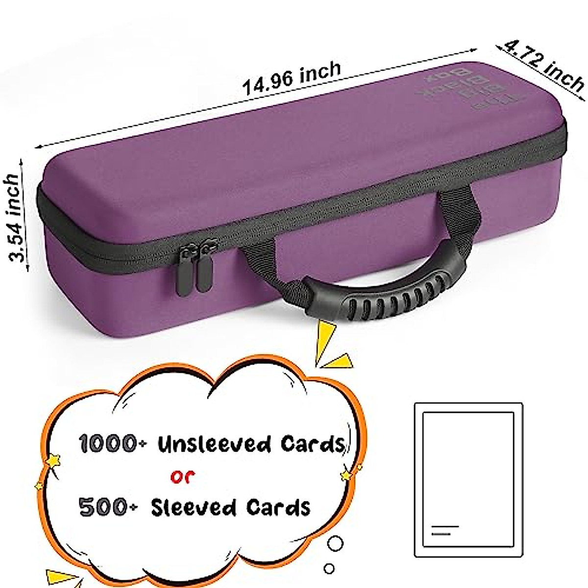 CDBXPRG 1000 Trading Card Box for Several Games, Sports Card Travel Organizer, Purple Case