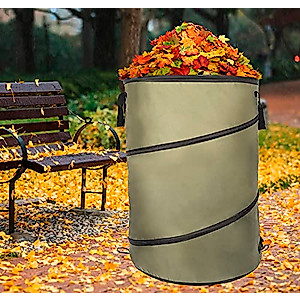 Collapsible Lawn and Leaf Bag Pop-Up Trash Can/Recycle Bin Leaf Waste Bag Outdoor Leaf Bin, 30 Gallon Collapsible Garden Bag for Lawn Yard Garden Camping with Handle(2 Pack)