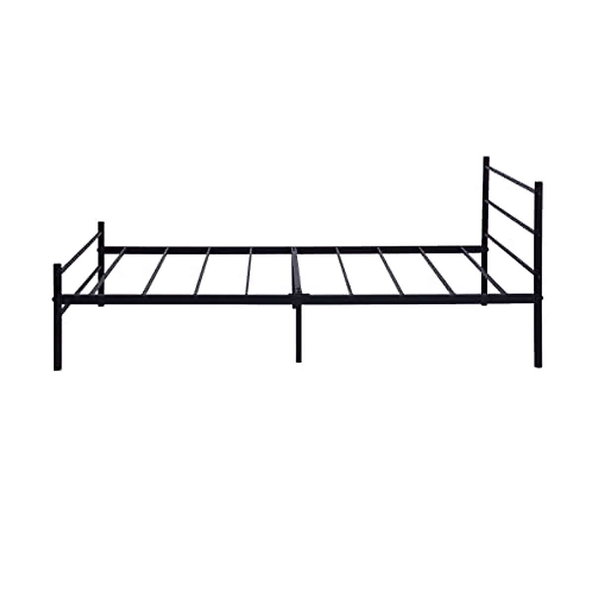 FurnitureR Bed Frame No Box Spring Needed Twin Size Bed Frames for Teens/Adults, Modern Simple Style Platform Mattress Foundation Upgraded Metal Bed with Storage/Headboard/Footbaord, Black