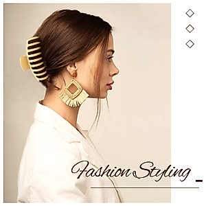 Beauty.H.C 4.3 Inch Large Hair Claw Clips for Thin Thick Curly Hair Big Matte Hairclips Banana Strong Hold Jaw Clip Fashion Hair Accessories for Women and Girls (Nonslip, 8PCS)