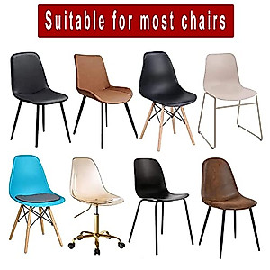 LIPOR Set of 4 Stretch Velvet Taupe Shell Chair Cover Mid Century Modern Dining Room Chair Slipcover Armless Accent Chair Cover Chair Protector Cover for Home Living Room Kitchen Office (Taupe, 4PCS)