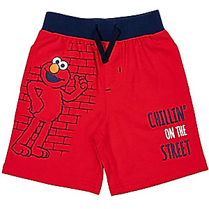 Sesame Street Elmo Grover Oscar The Grouch Baby Boys French Terry 3 Pack Shorts Blue/Grey/Red 12 Months