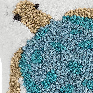 C&F Home Turtle Petite Hooked Pillow 8" X 8" Square Soft Woven Throw Pillow for Couch Sofa Bed Chair Acrylic 8 x 8 Blue
