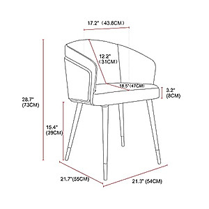 ARTPLAN Dinning Room Accent Chairs for Living Room Arm Chairs for Kitchen Study Room Home Indoor Furniture
