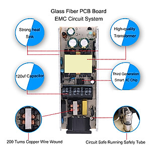 COOLM 5V 10A Power Supply Adapter AC 100-240V to DC 5 Volt 10amp DC5V10A 50W Converter 5.5x2.5mm DC Output Jack for CCTV Camera WS2812B WS2811 WS2813 SK6812 LED Strip