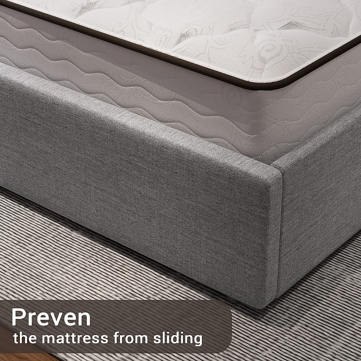 ADORNEVE Queen LED Bed Frame with Drawers Storage, 2 USB Charging Station, Upholstered Platform Bed with Storage & LED Lights Headboard, No Box Spring Needed, Light Grey