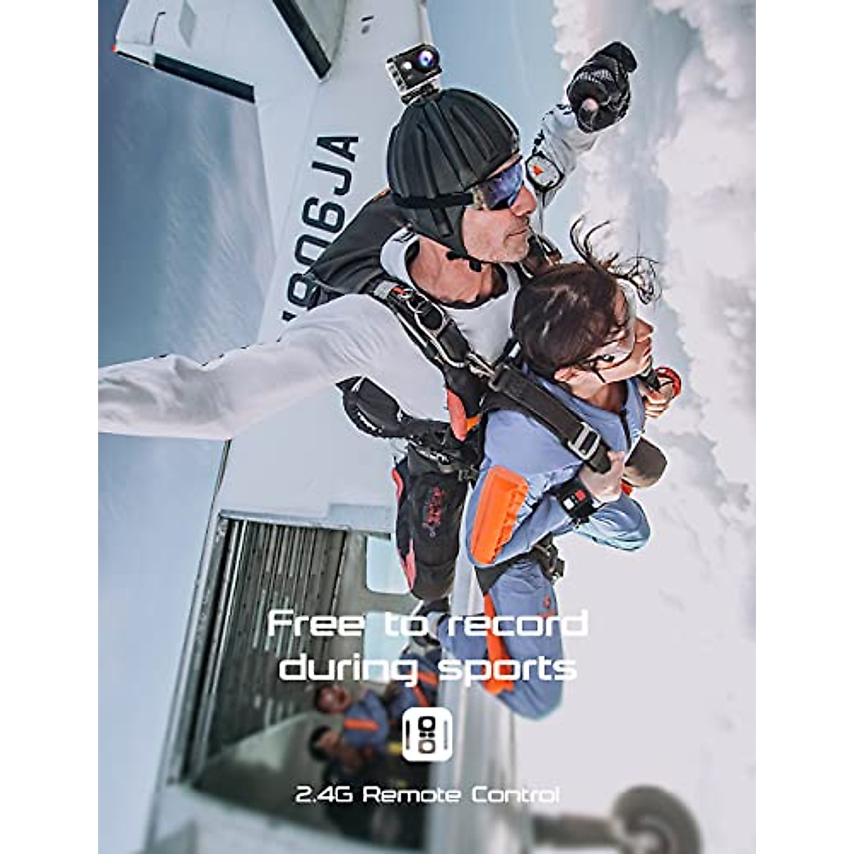 Apexcam Action Camera 4K Sports Camera 20MP 40M 170°Wide-Angle WiFi Waterproof Underwater Camera with 2.4G Remote Control 2 Batteries 2.0'' LCD Ultra HD Camera with Mounting Accessories Kit