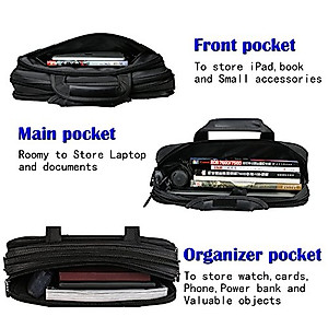 Briefcase Bag 15.6 Inch Laptop Messenger Bag Business Office Bag for Men Women, Waterproof Stylish Nylon Multi-Functional Shoulder Bag fit for Computer Notebook MacBook Hp Dell Lenovo Asus Apple