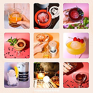 Pressice Barware Ice Ball Press - Effortlessly Make Giant 2.3" Ice Balls - Includes Aircraft Grade Aluminum Ice Press and Ice Mold - Assembled in the US (Ice Press, Blue)