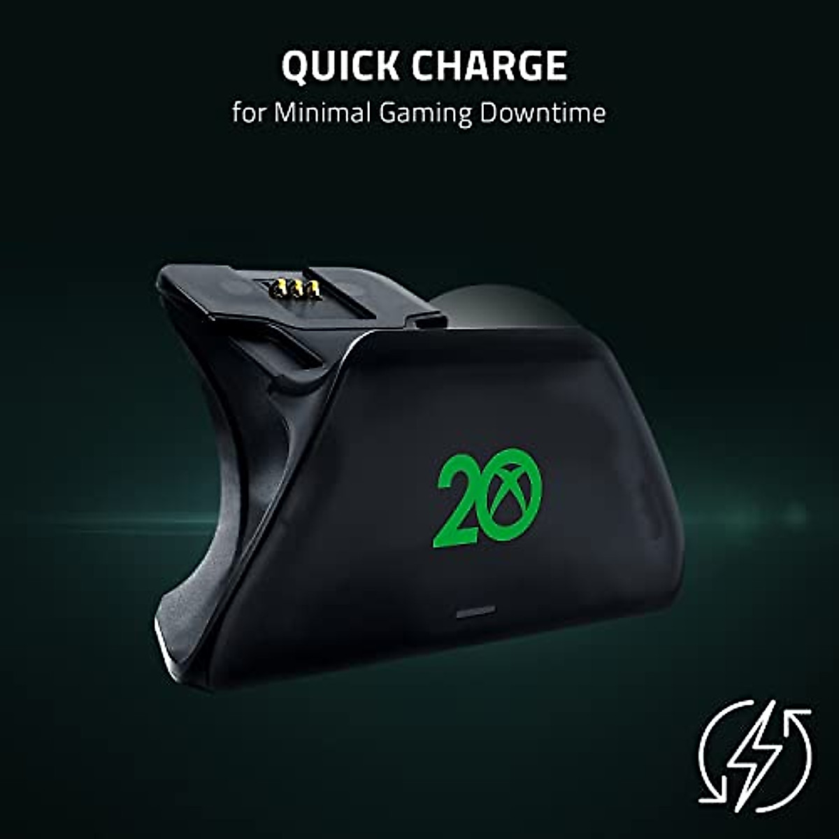 Razer Universal Quick Charging Stand for Xbox Series X|S: Magnetic Secure Charging - Perfectly Matches 20th Anniversary Xbox Wireless Controller - USB Powered (Controller Sold Separately)