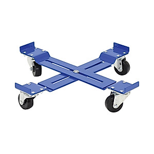 Vestil Drum-X-H Steel Mobile Drum Dolly-Adjustable with Hard Rubber Wheels 25-7/8 in. x 25-7/8 in. 5-5/16 in. 1000 Lb. Capacity Blue
